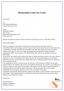 4+ Free Declaration Letter Template - Format, Sample & Example