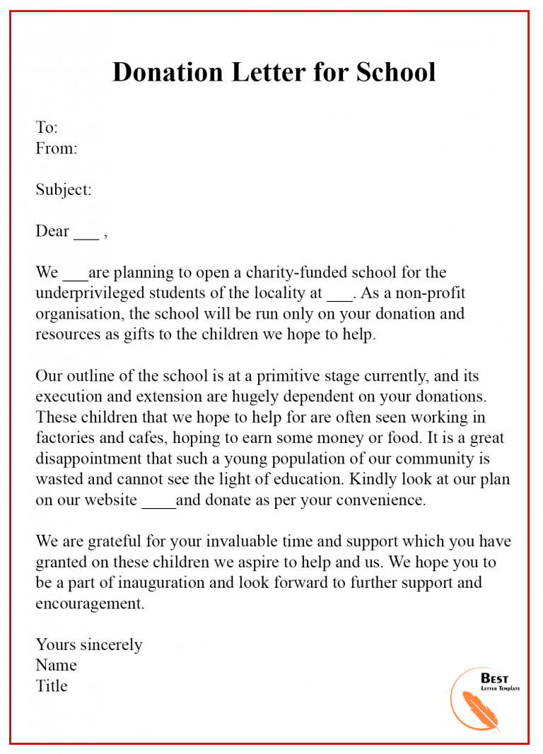 13+ Free Donation Letter Template – Format, Sample & Example