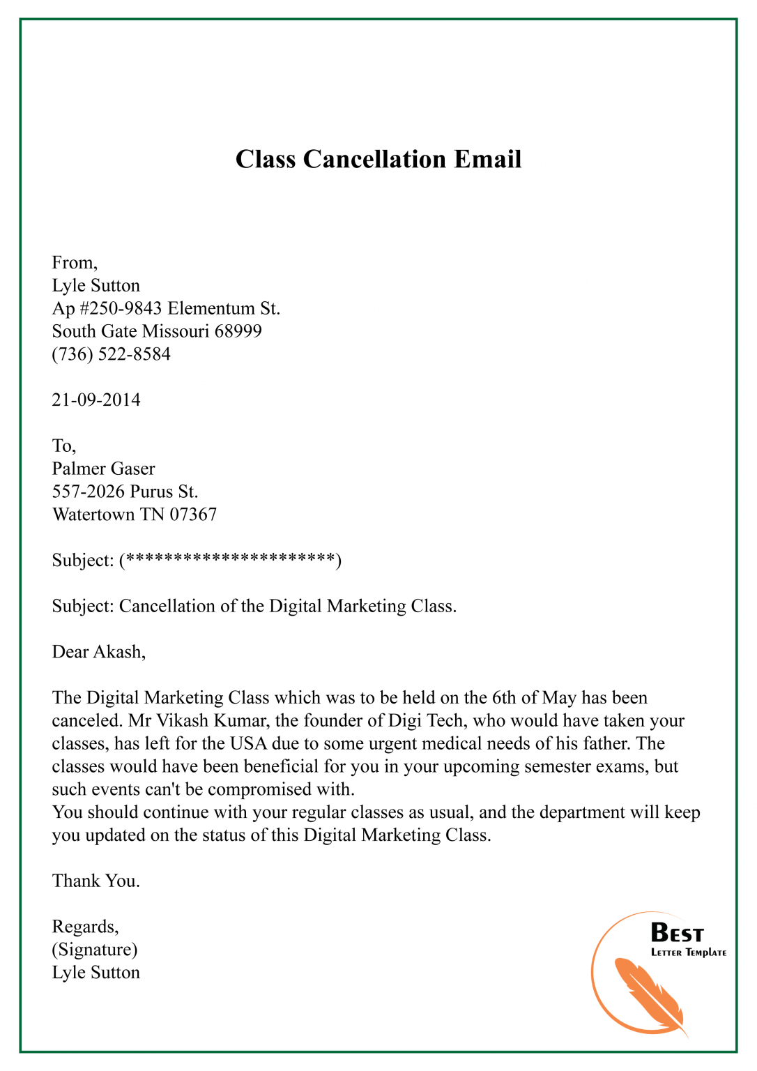 How to Write Cancellation Email | Cancellation Email Format