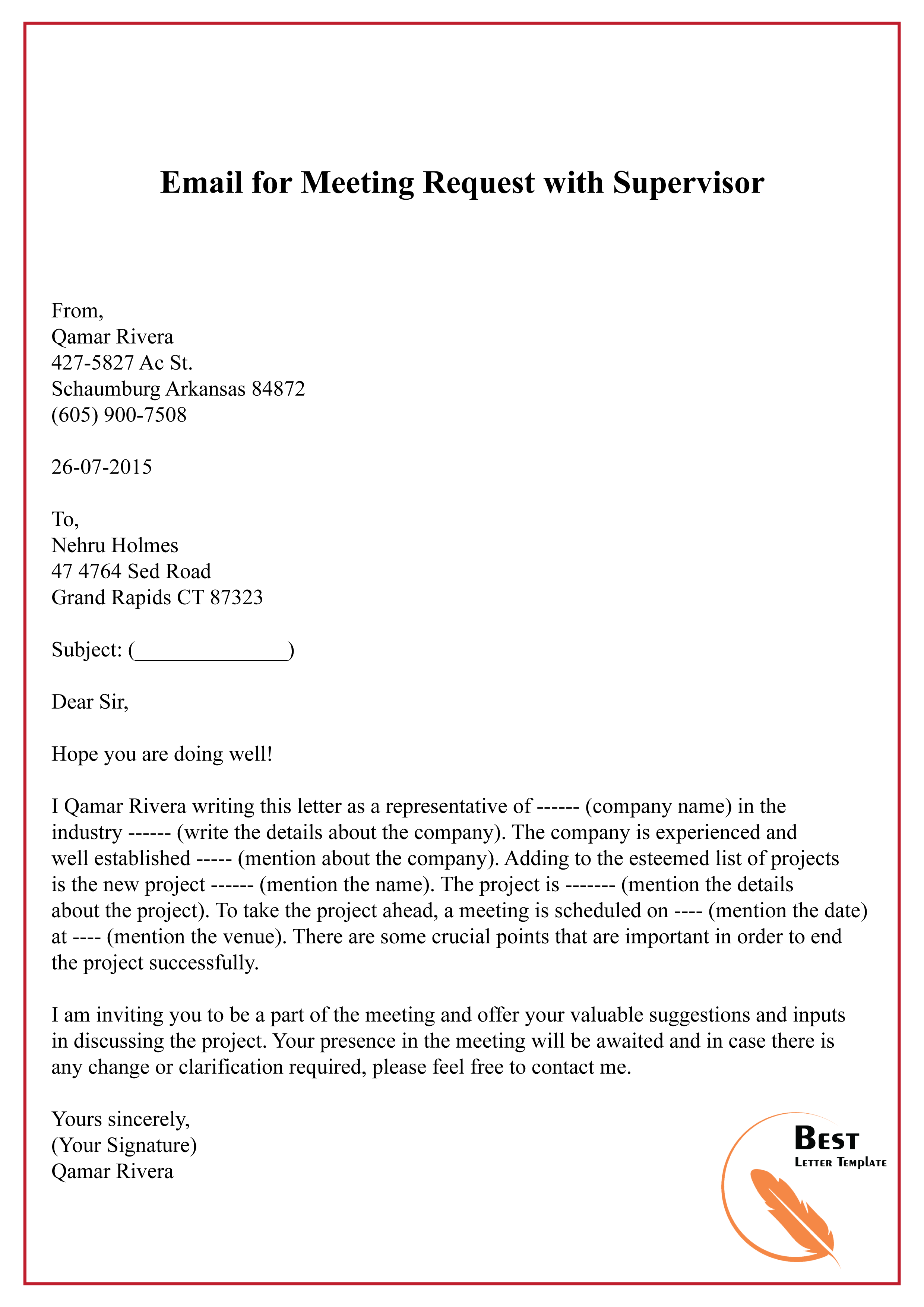 Email For Meeting Request With Supervisor 01 Best Letter Template Email For Meeting Request With Supervisor 01 Best Letter Template