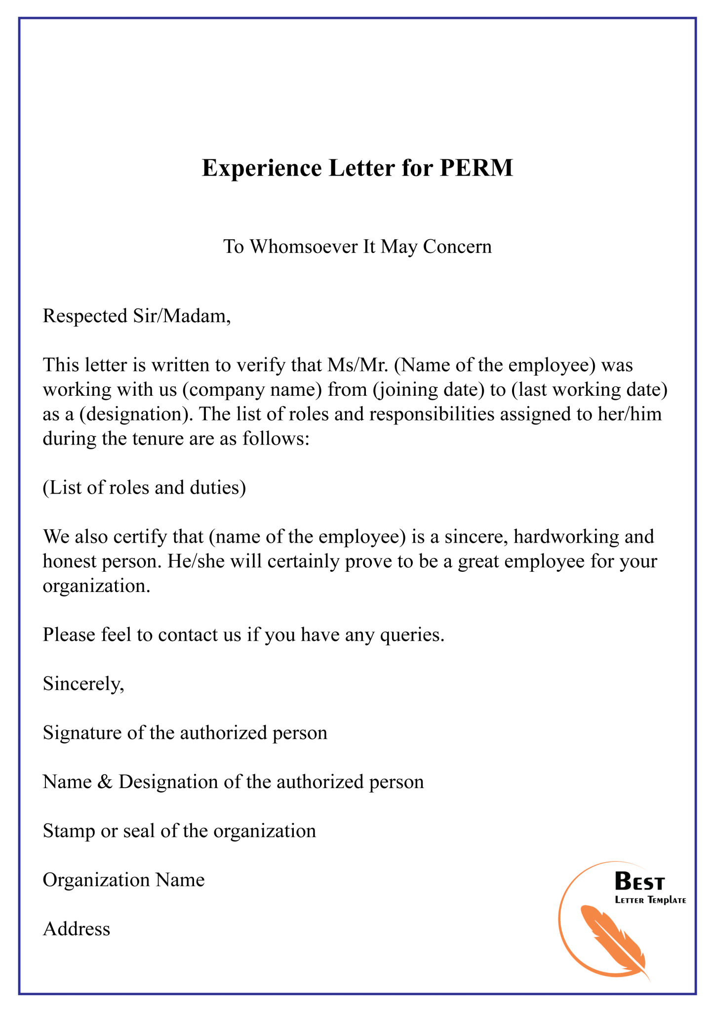 10+ Free Experience Letter Sample & Example [PDF & Word]