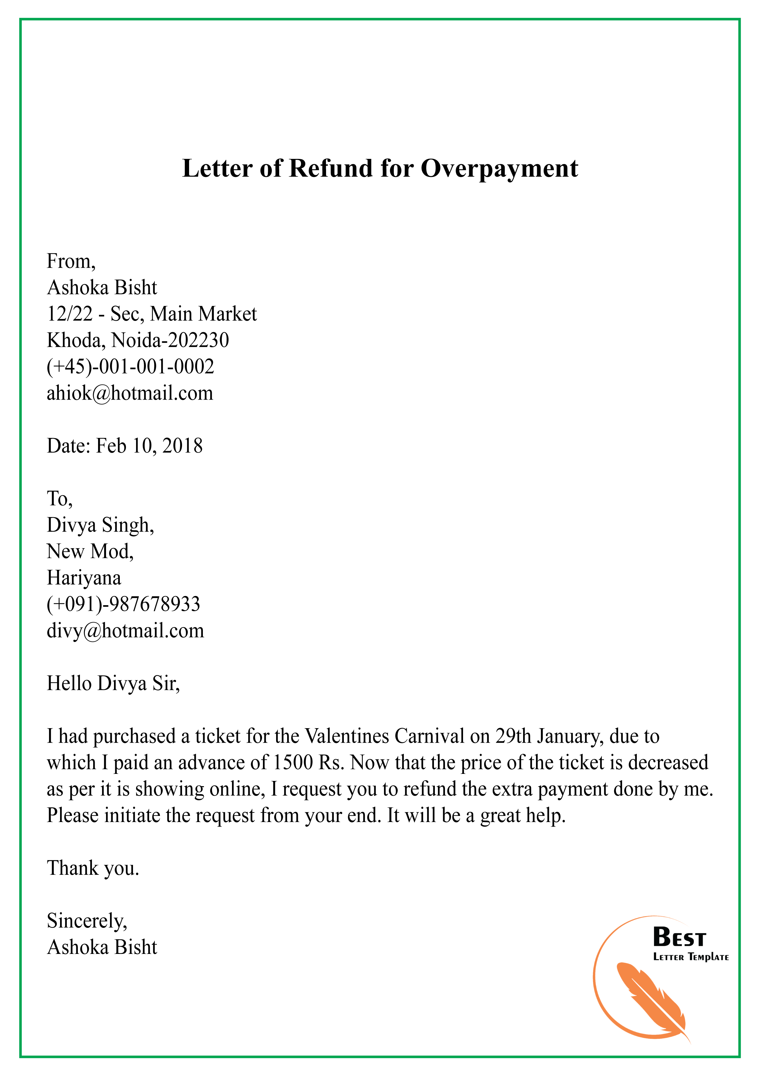Refund Email Template Refund Email Template