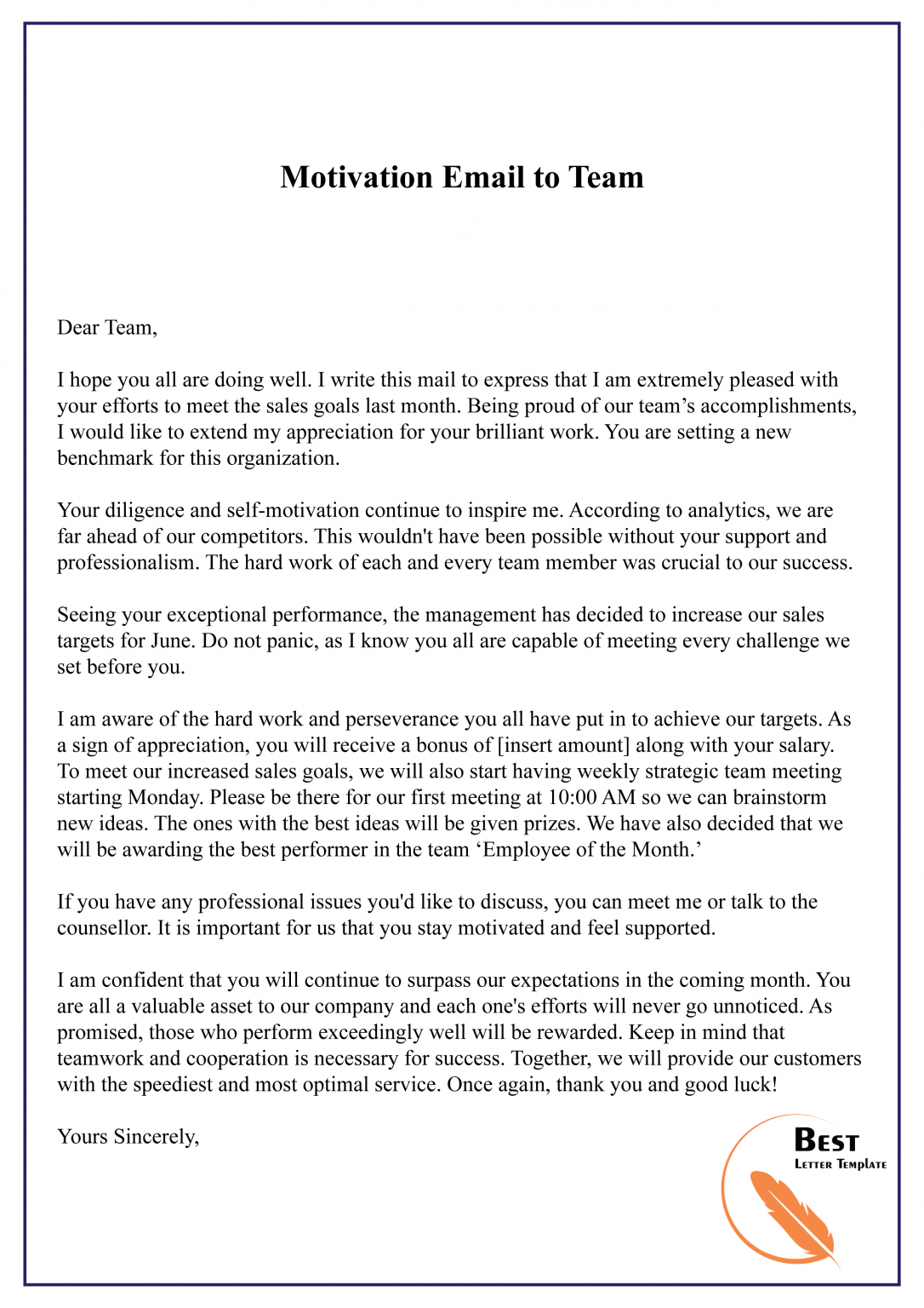 How To Write Motivation Email with Example