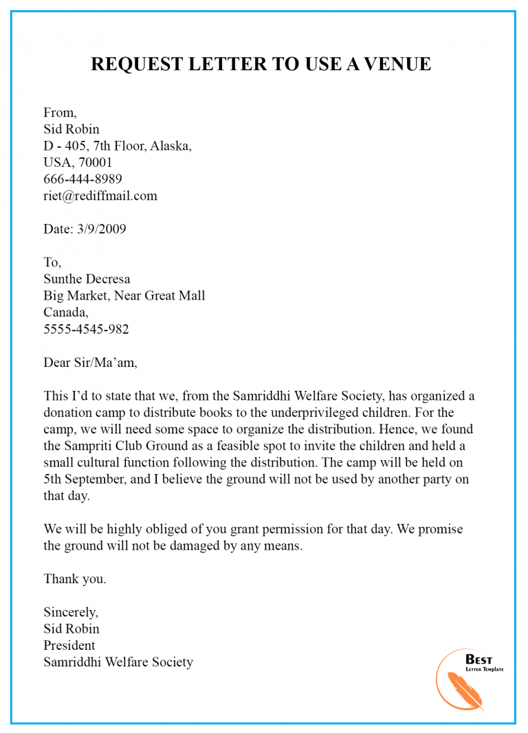 Request Letter Template For Permission Format Sample Example Request Letter Template For Permission Format Sample Example