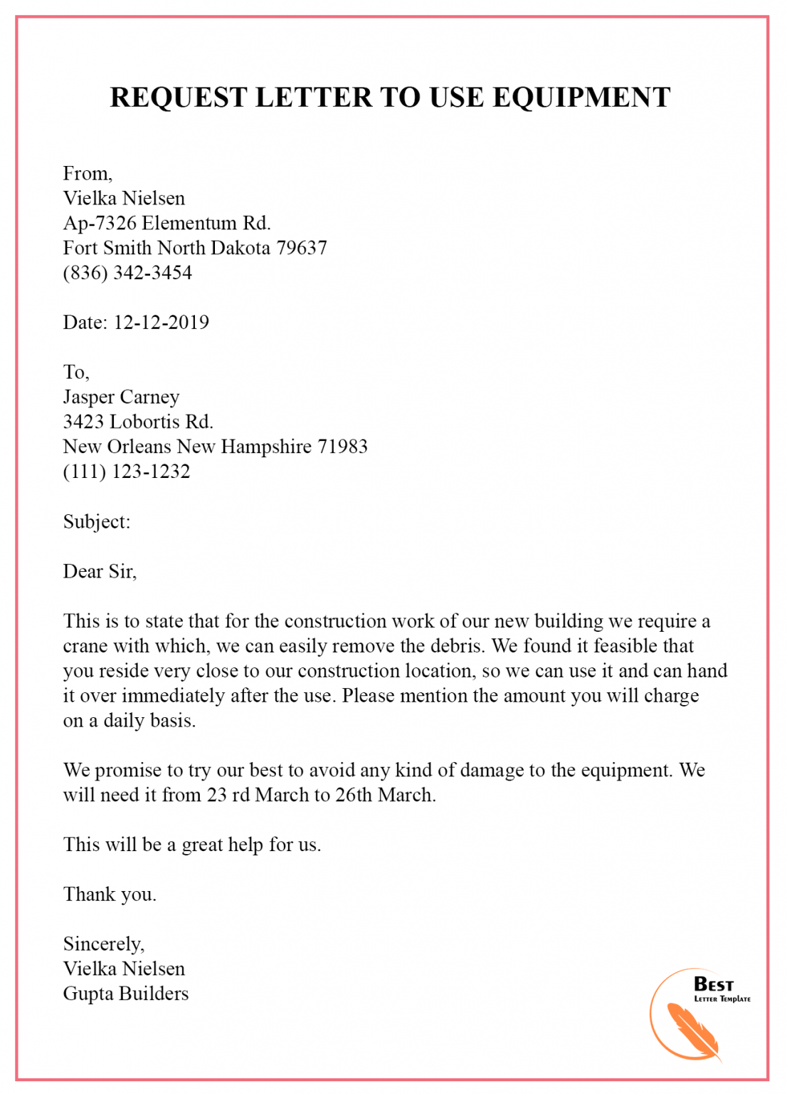 Request Letter Template for Permission - Format Sample & Example