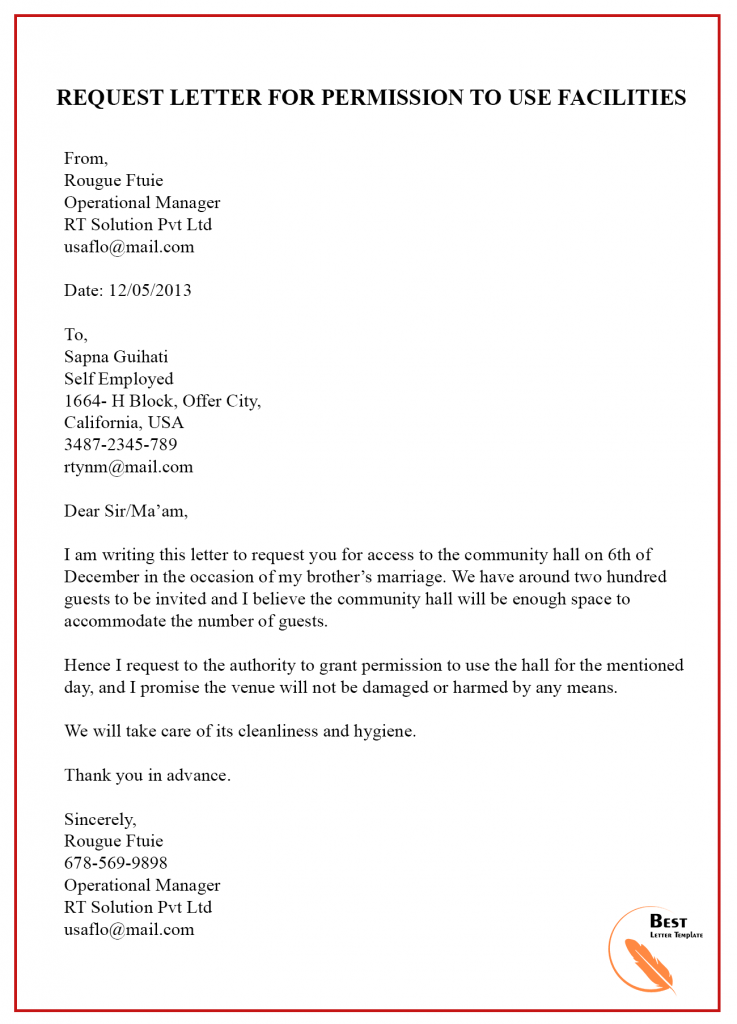 Request Letter Template for Permission - Format Sample & Example