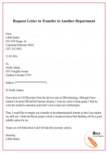 6+ Free Request Letter for Transfer - Format, Sample & Example