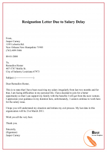 Resignation Letter Template for Salary – Format Sample & Example