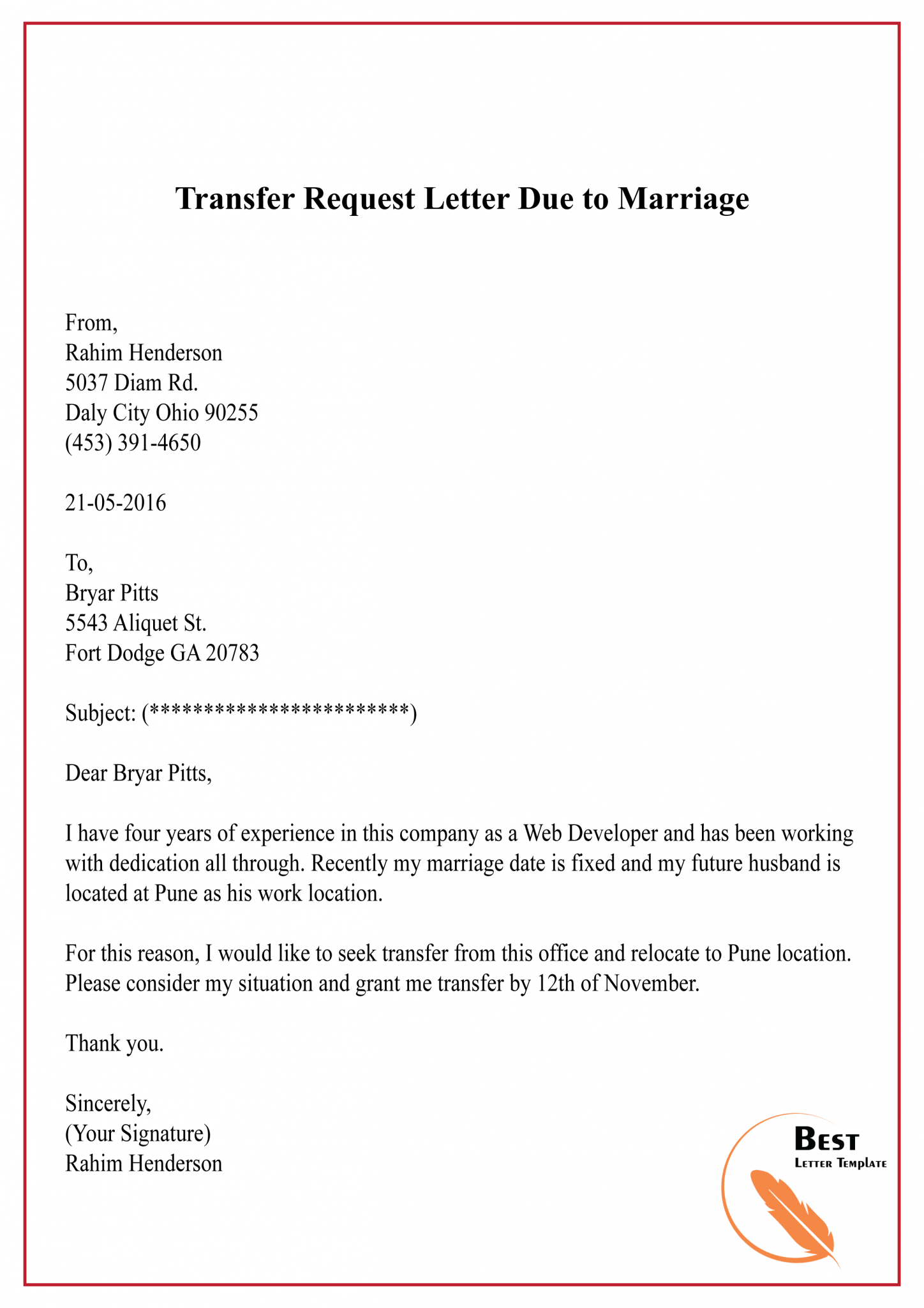 6+ Free Request Letter for Transfer - Format, Sample & Example