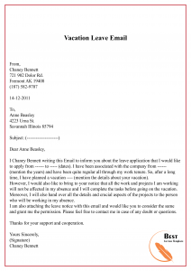5+ Free Sample Vacation Request Email With Example
