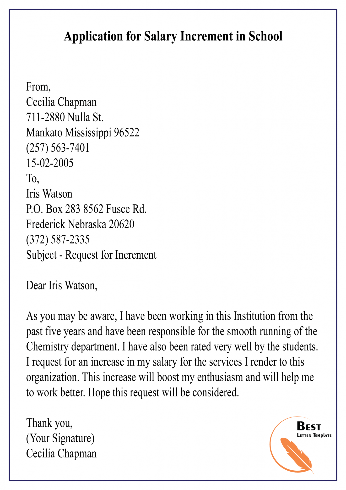 15+ Salary Increment Letter Template - Format, Sample & Examples