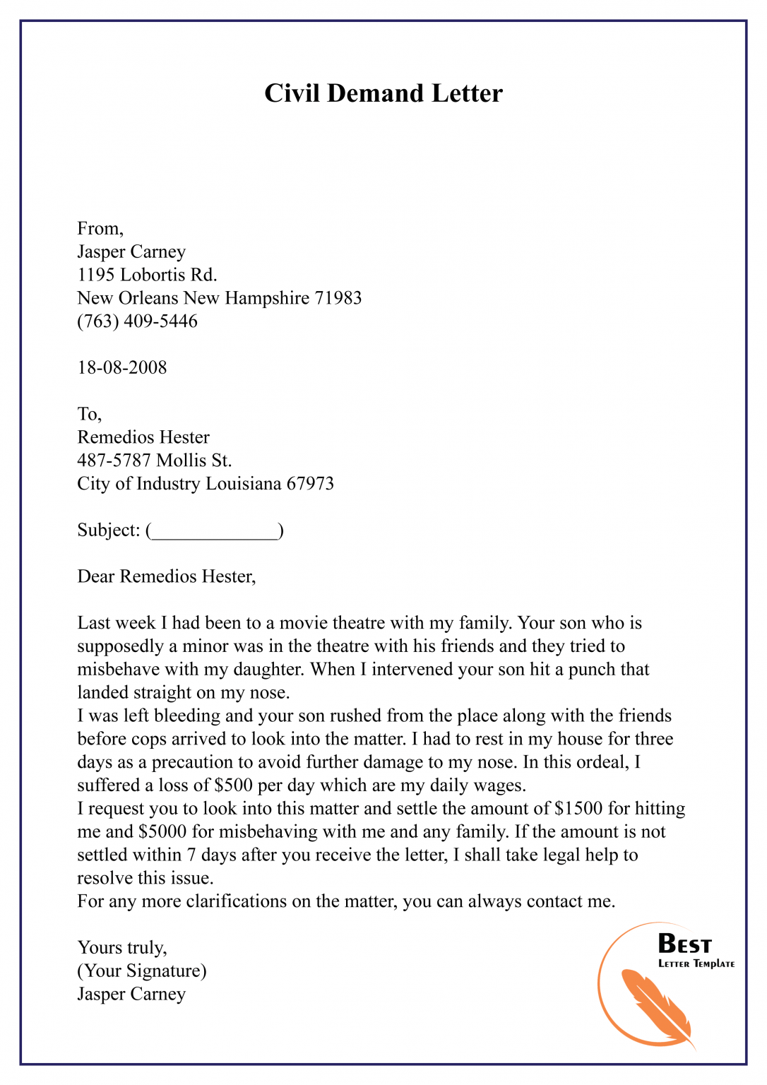 25+ Free Demand Letter Template – Format, Sample & Example