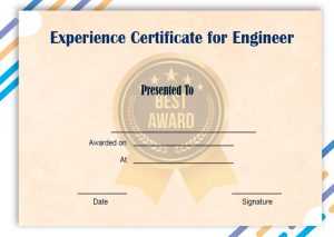 Experience Certificate for Engineer - Format, Sample & Example