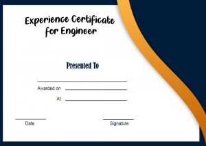 Experience Certificate for Engineer - Format, Sample & Example