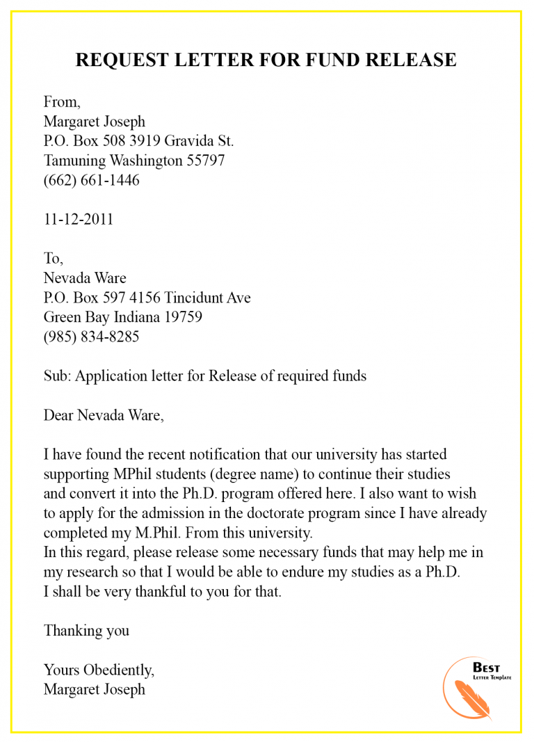 Request Letter Template For Funding Format Sample Examples Request Letter Template For Funding Format Sample Examples
