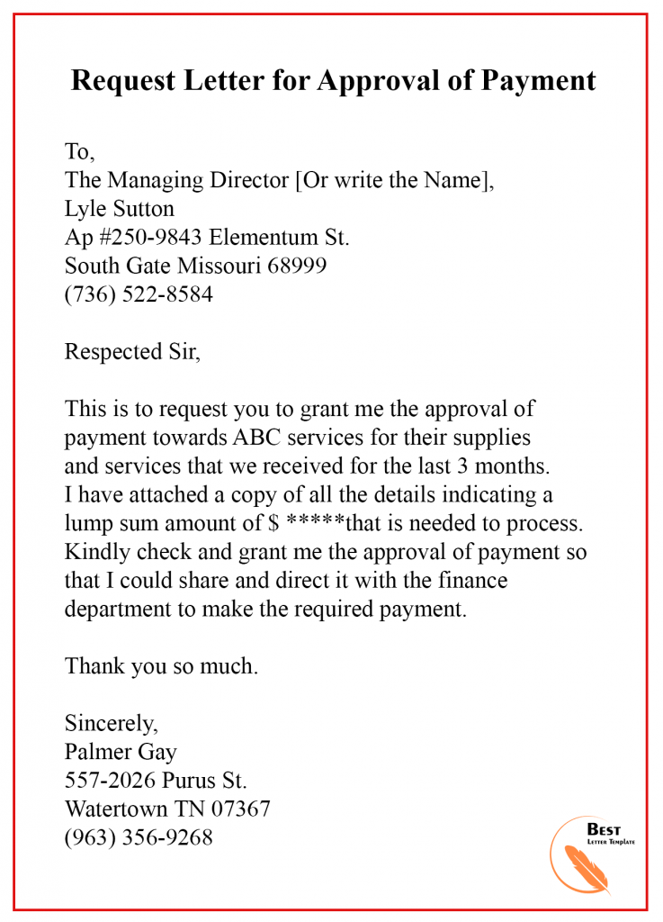 Sample Letter Of Request For Budget Approval Inquiry