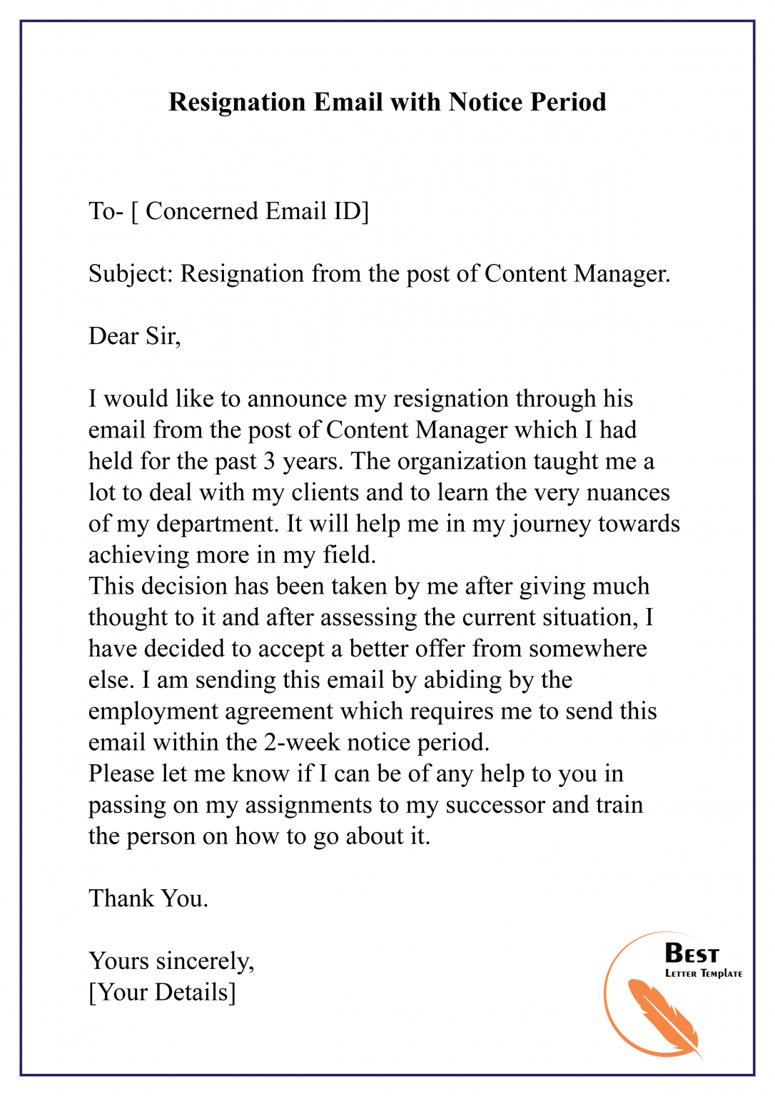 How to write a Resignation Email | Resignation Email Format