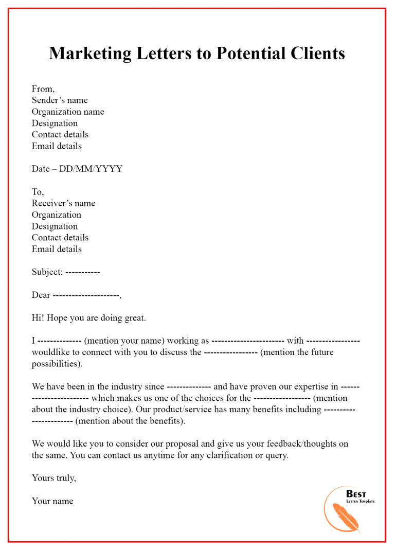 8+ Free Marketing Letter Template – Format, Sample & Example