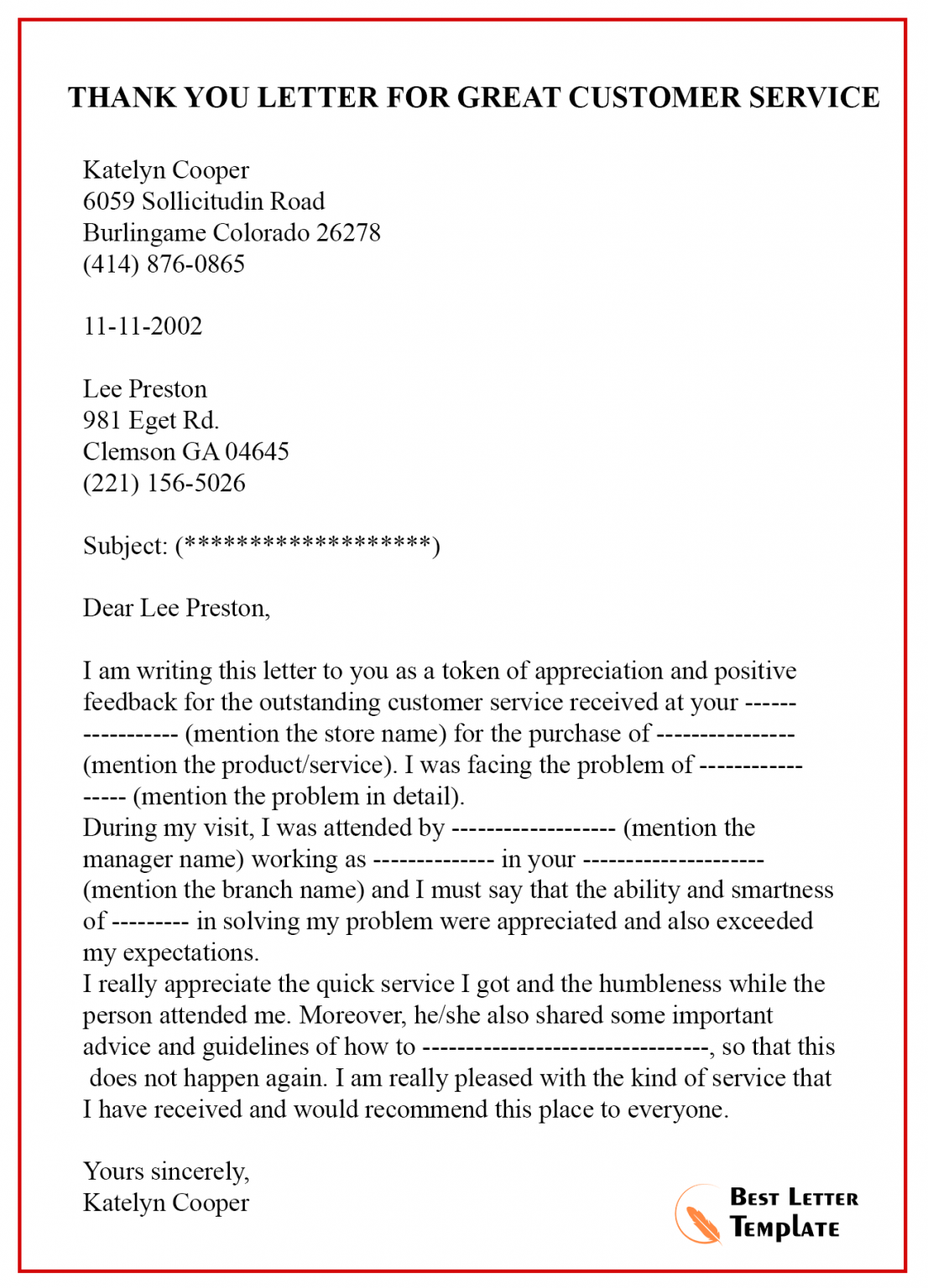 Thank You Notes for Customers - Sample & Examples