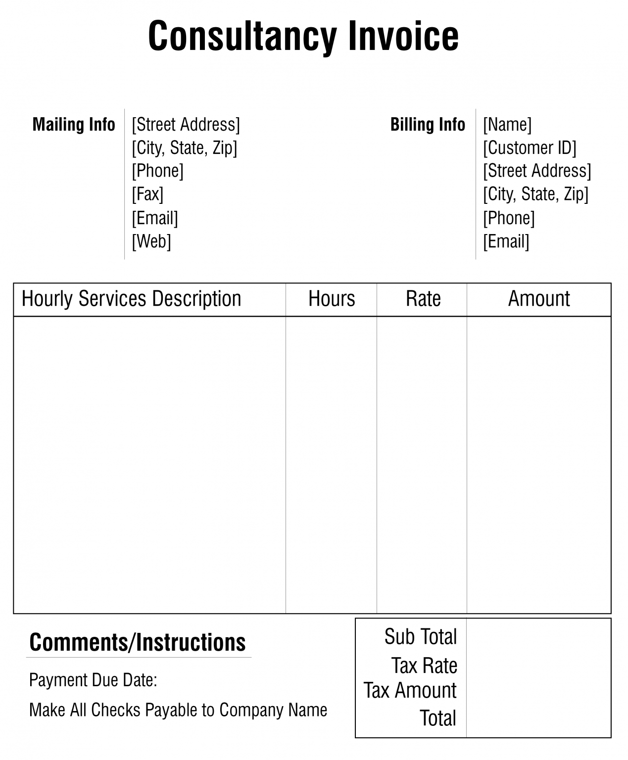 5+ Free Consultant Invoice Template in PDF, Word & Excel