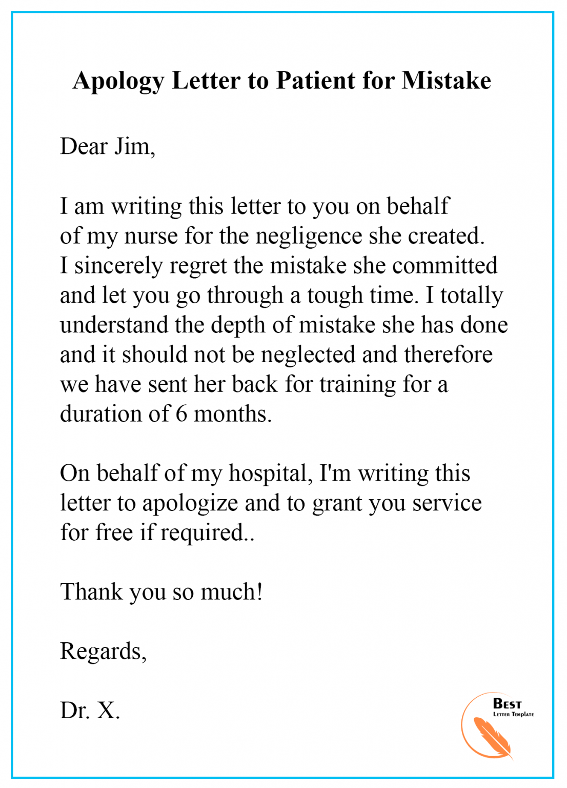 Apology Letter Template for Mistake – Format, Sample & Example