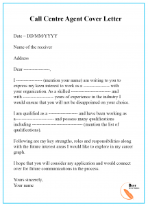 Call Centre Cover Letter - Format, Sample & Examples