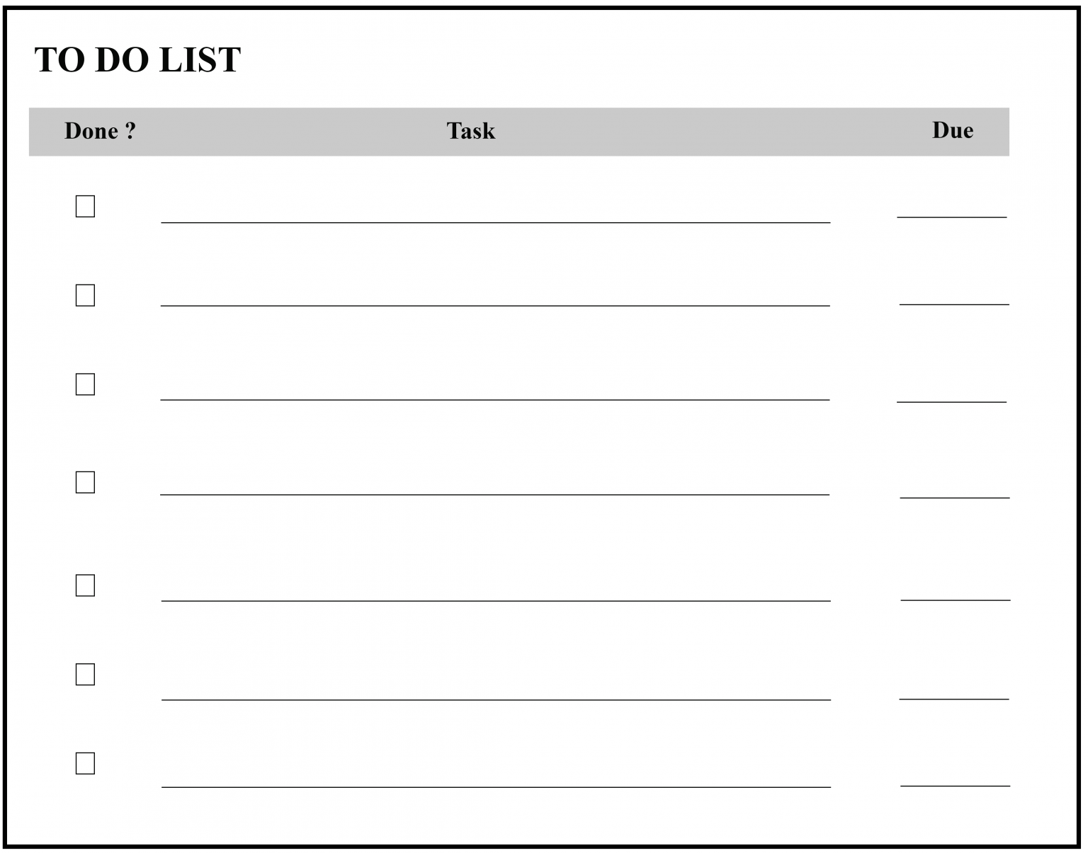 Free Printable To Do List Template | Daily Task List Template