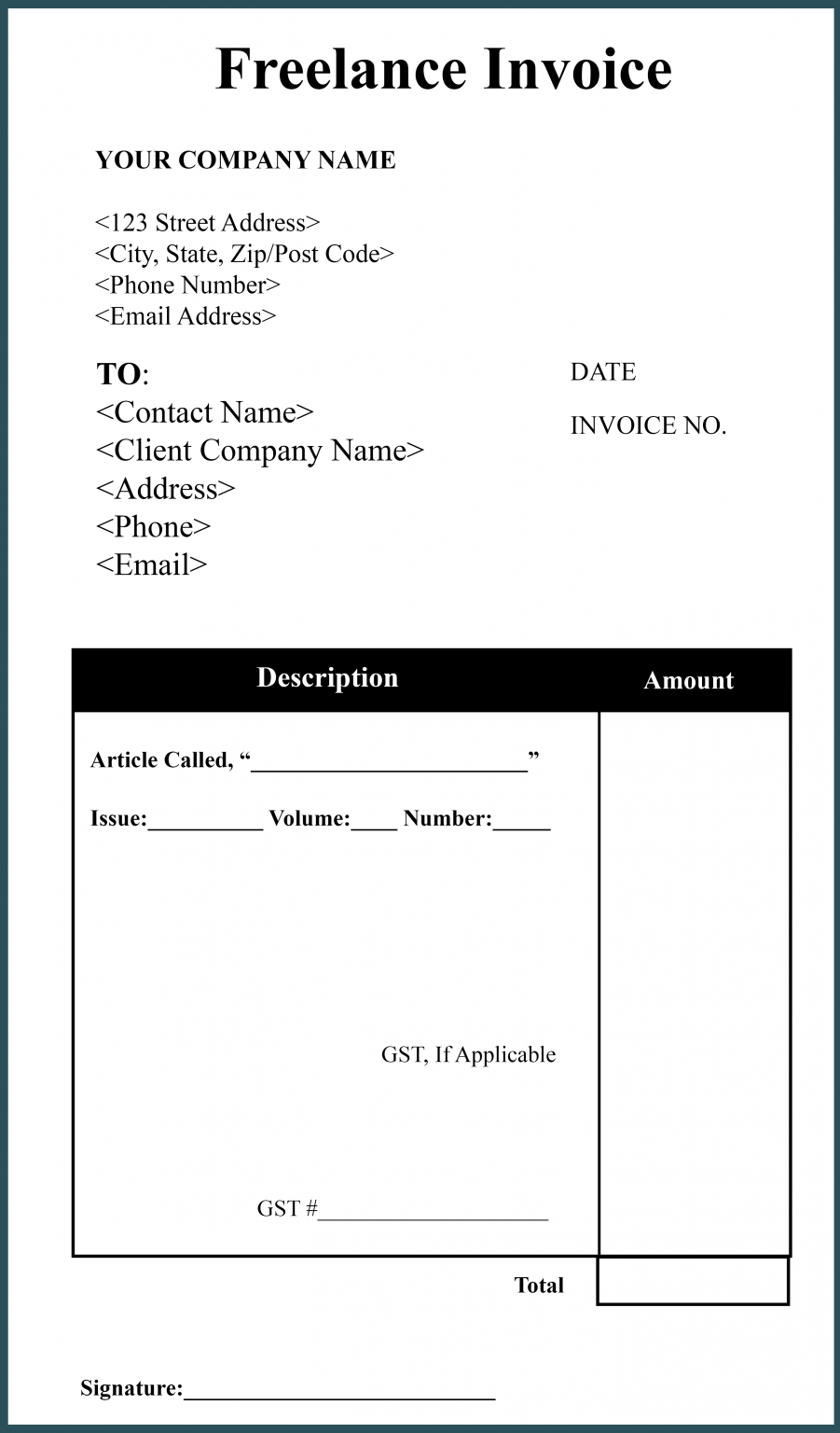 Freelancer Invoice Template in PDF, Word, Excel & Google Docs