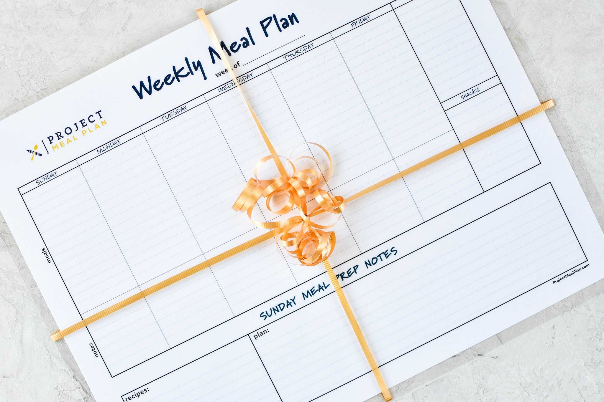 Printable Blank Weekly Meal Planner Template in PDF Word & Excel