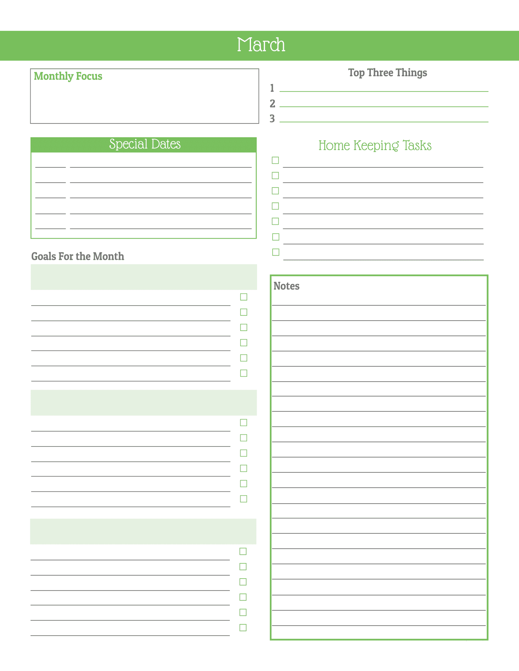 Free Printable Monthly Planner 2020 Template in PDF, Word & Excel