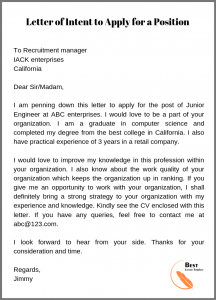 Letter of Intent for Promotion Template - Format, Sample & Examples