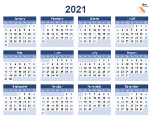 Printable Yearly 2021 Calendar Template in PDF, Word & Excel