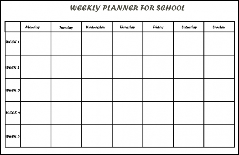 Printable Weekly Planner Sample with Examples in PDF, Word & Excel