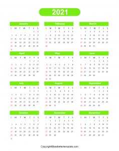 Printable Yearly 2021 Calendar Template in PDF, Word & Excel