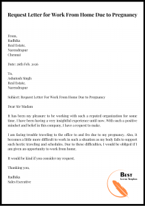 Sample Request Letter Template For Work From Home