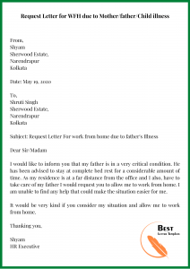 Sample Request Letter Template For Work From Home