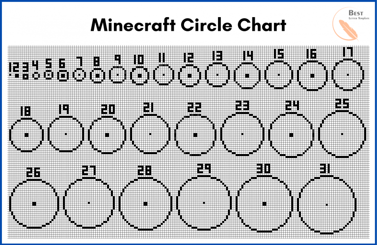 Printable Minecraft Circle Template -- (Chart, Diagram)
