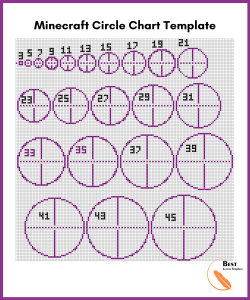 Printable Minecraft Circle Template -- (Chart, Diagram)