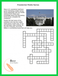 Printable Crossword Puzzle Template for Kids and Adults