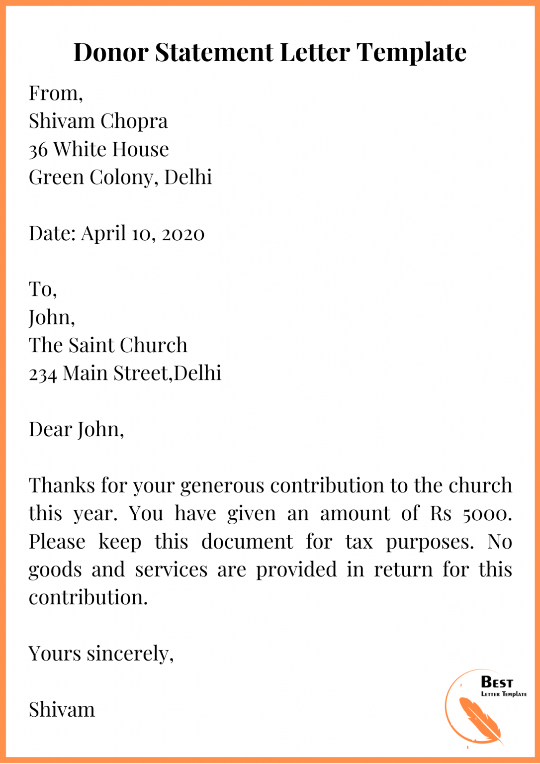 Sample Statement Letter Template With Examples Sample Statement Letter Template With Examples