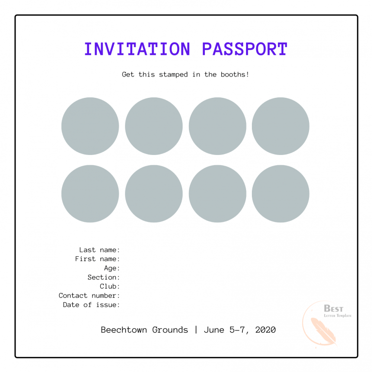 Free Printable Blank Sample Passport Photo Template