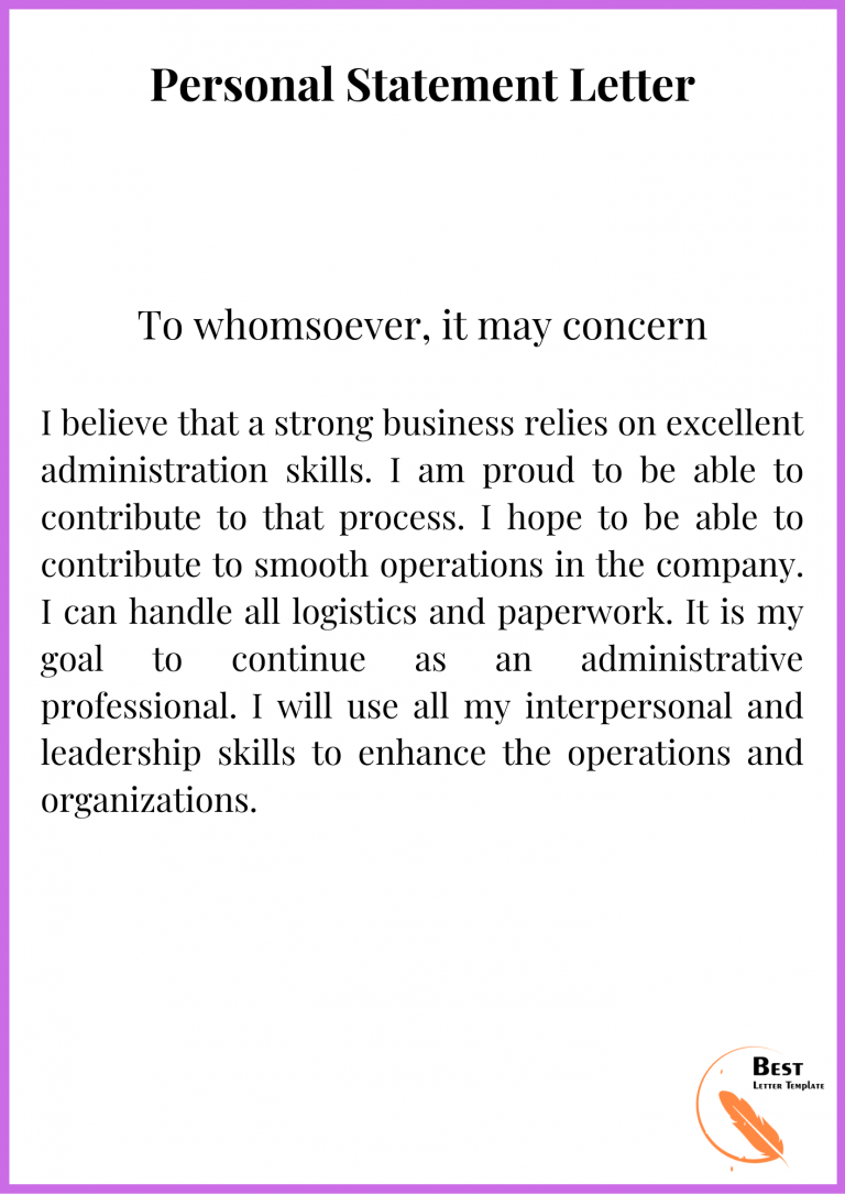 Sample Statement Letter Template with Examples