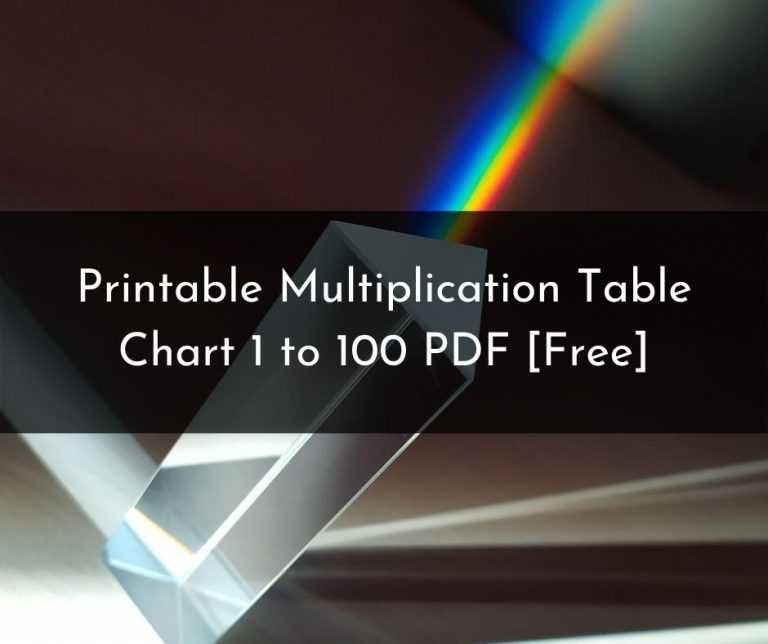 Free Printable Multiplication Chart 1-1000 Table PDF