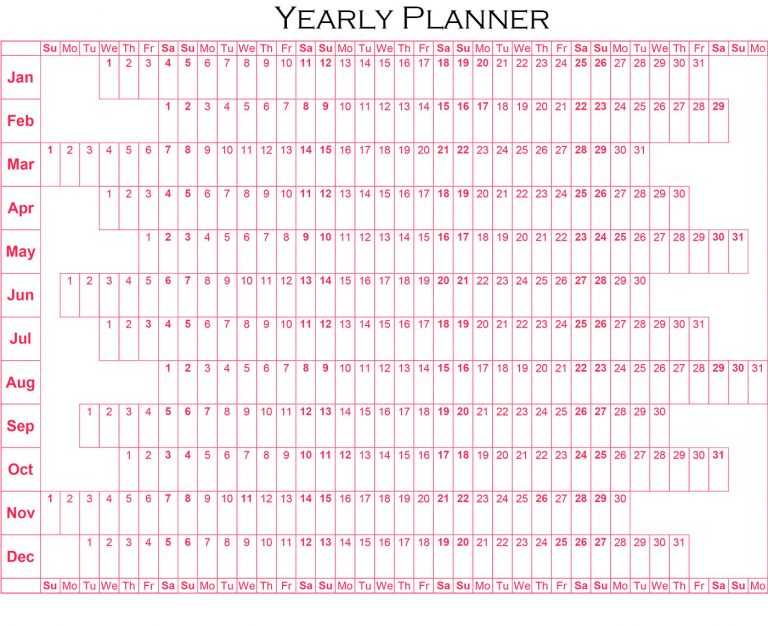 Free Printable Yearly Planner Template in PDF, Word & Excel