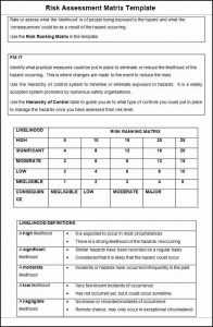 Free Sample Risk Assessment Template form with Definition