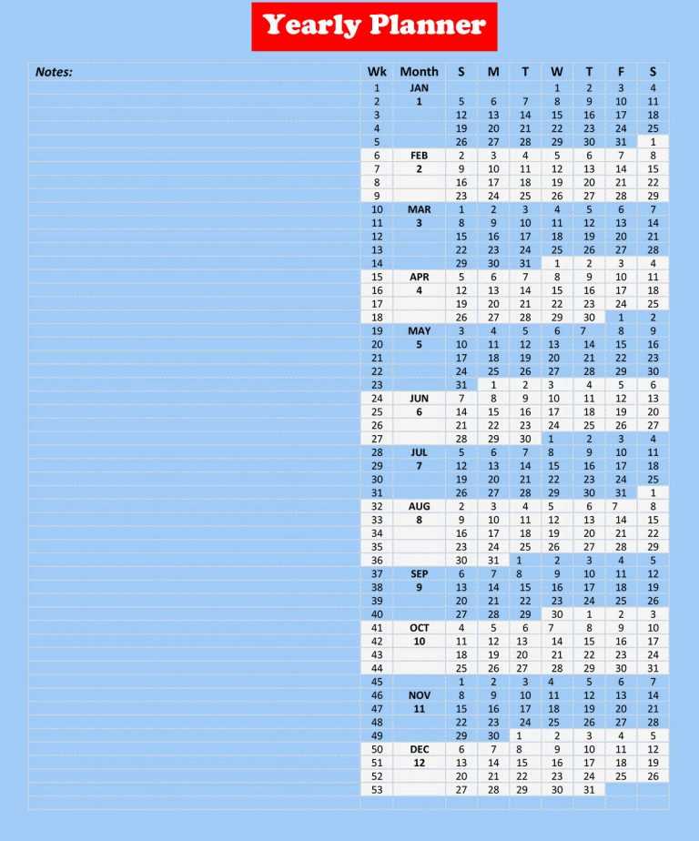 Free Printable Yearly Planner Template in PDF, Word & Excel