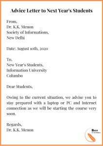 5+ Advice Letter Template -Format, Sample & Example