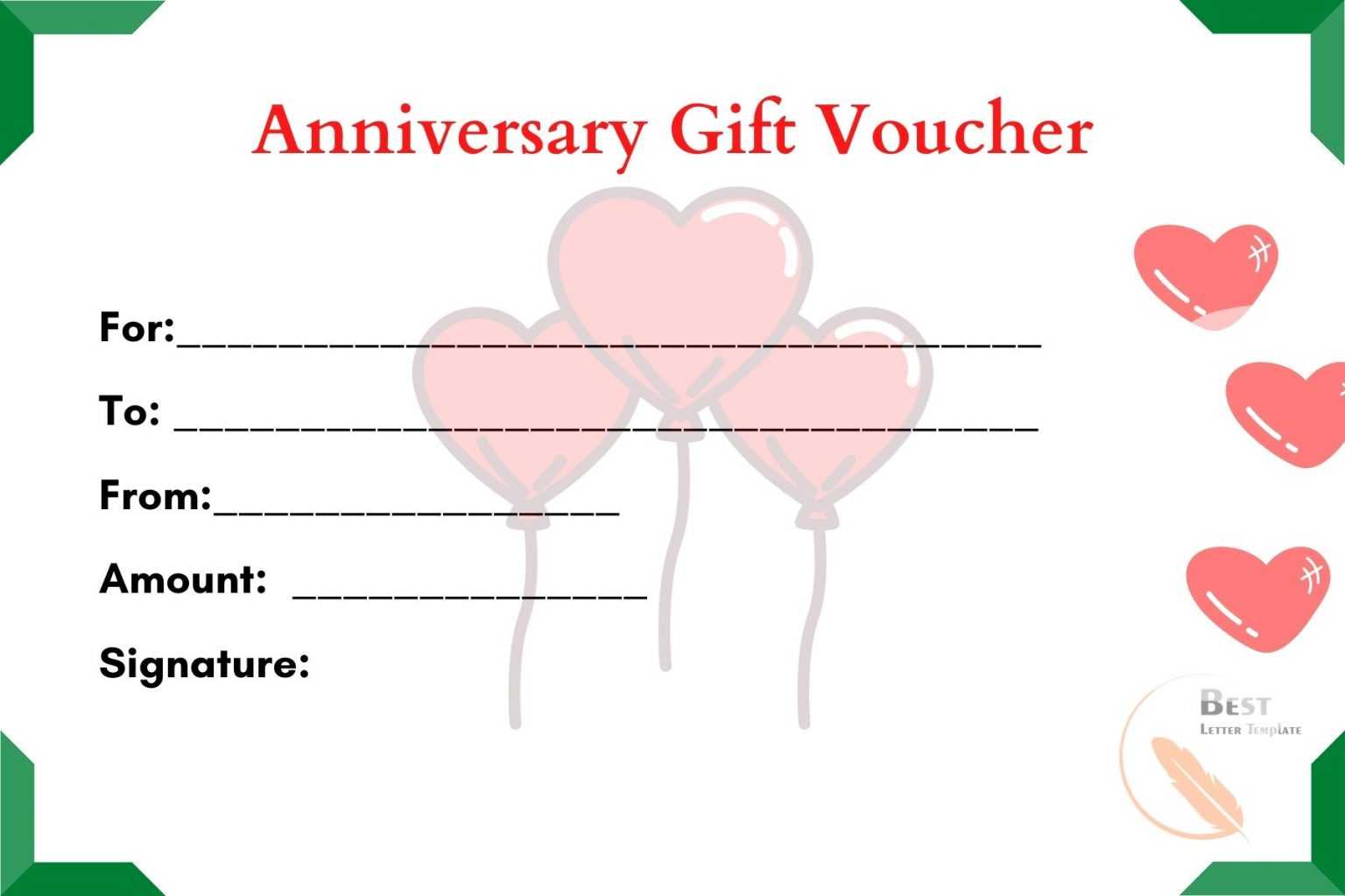 Free Blank Printable Gift Voucher Template in Word & PDF
