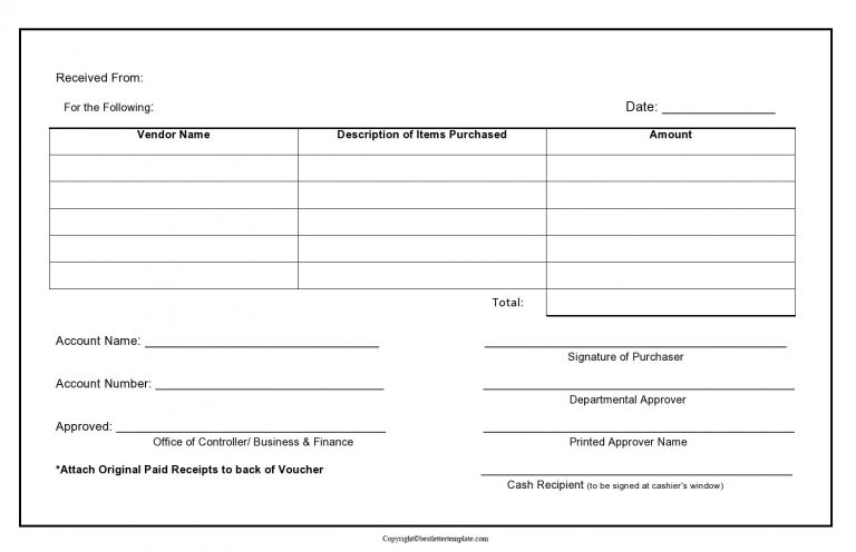 Free Printable Cash Receipt Template PDF, Word & Excel