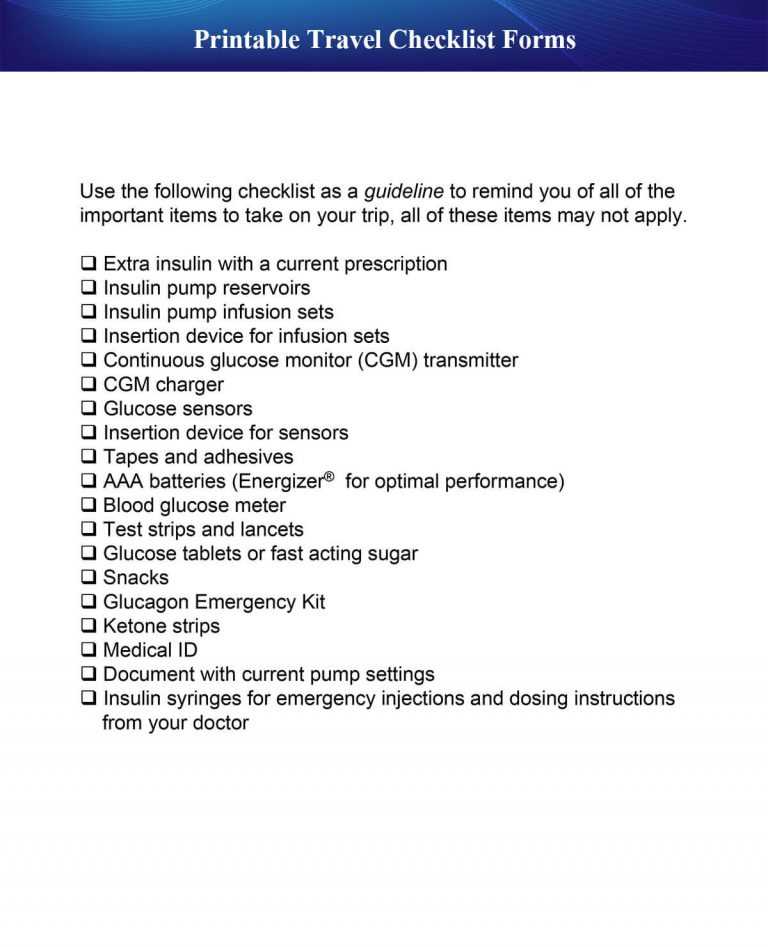 Free Travel Checklist Template in PDF, Word, Excel, Google Docs
